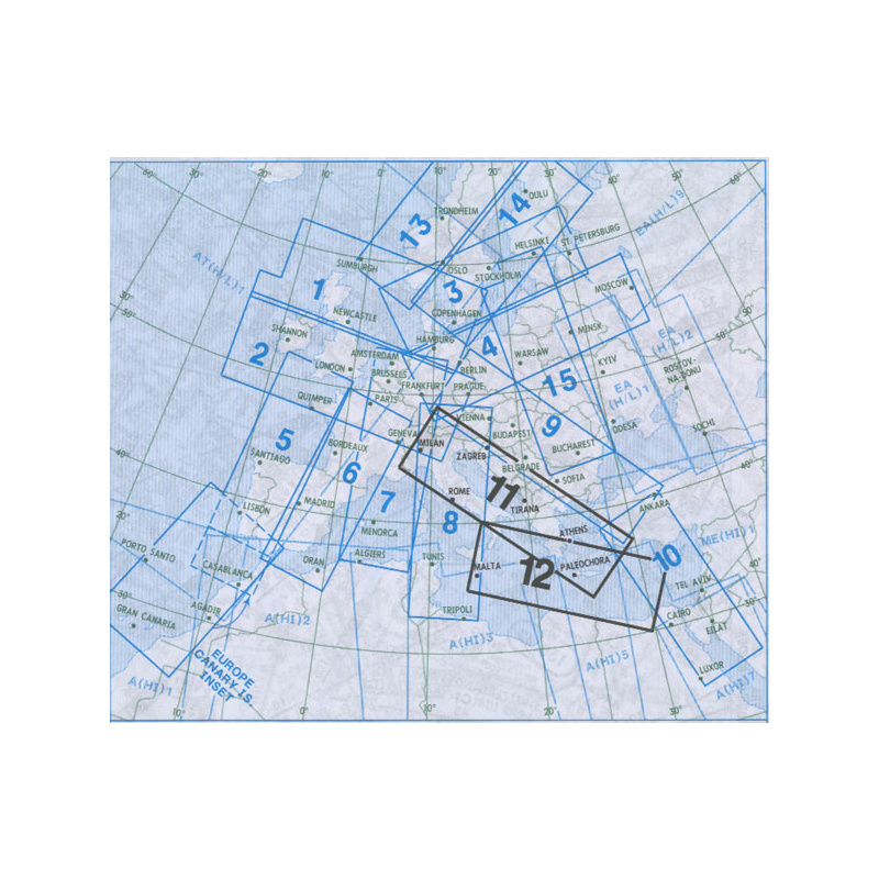 High Altitude Enroute Chart E(H)11/12, 11.90 CHF