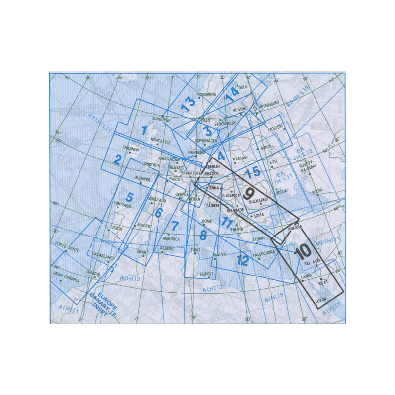 High Altitude Enroute Chart E(H)9/10, 11.90 CHF