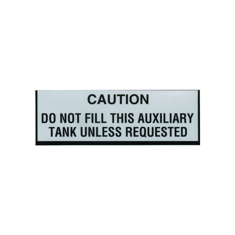 Auxiliary Tank Caution Placard, Sticker, 6.90 CHF