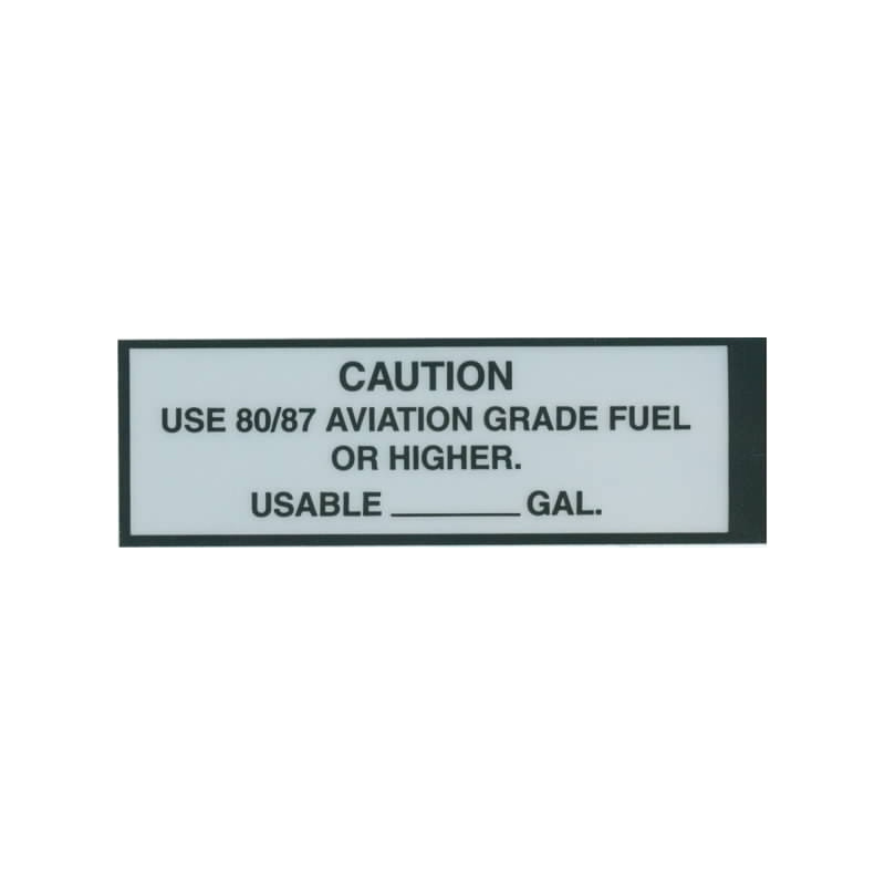 80/87 Aviation Fuel Placard, Sticker, 6.90 CHF