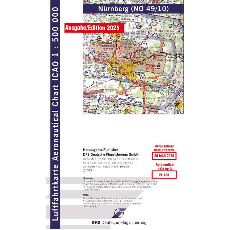 Germany Nürnberg VFR Chart ICAO 1:50000 buy now, 13.00 CHF